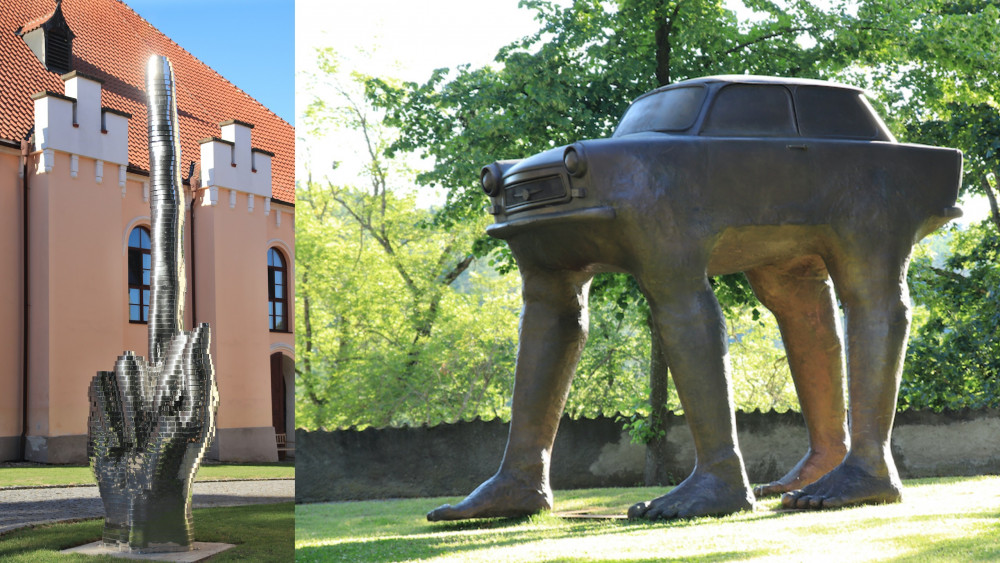 Fakáč nebo Trabant. Zámecký park v Bechyni patří sochám Davida Černého